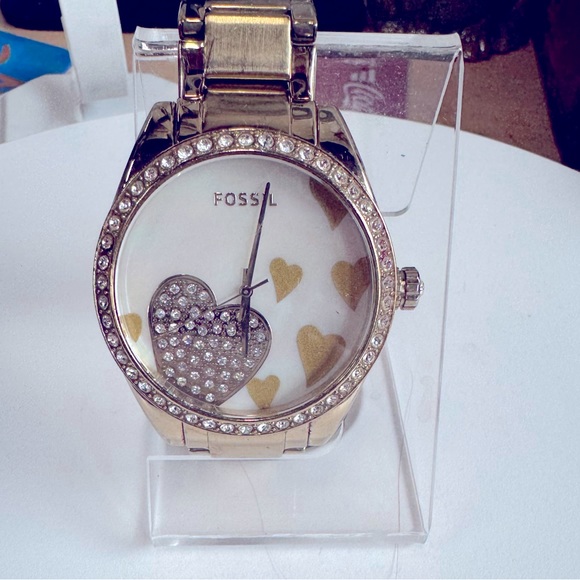 Fossil | Accessories | Authentic Fossil Watch Hearts And Rhinestones ...